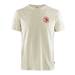 Fjällräven 1960 Logo T-Shirts for Men Offers Crew Neckline, Soft Cotton Construction, and Screen Print Graphic at Front Chalk White MD One Size