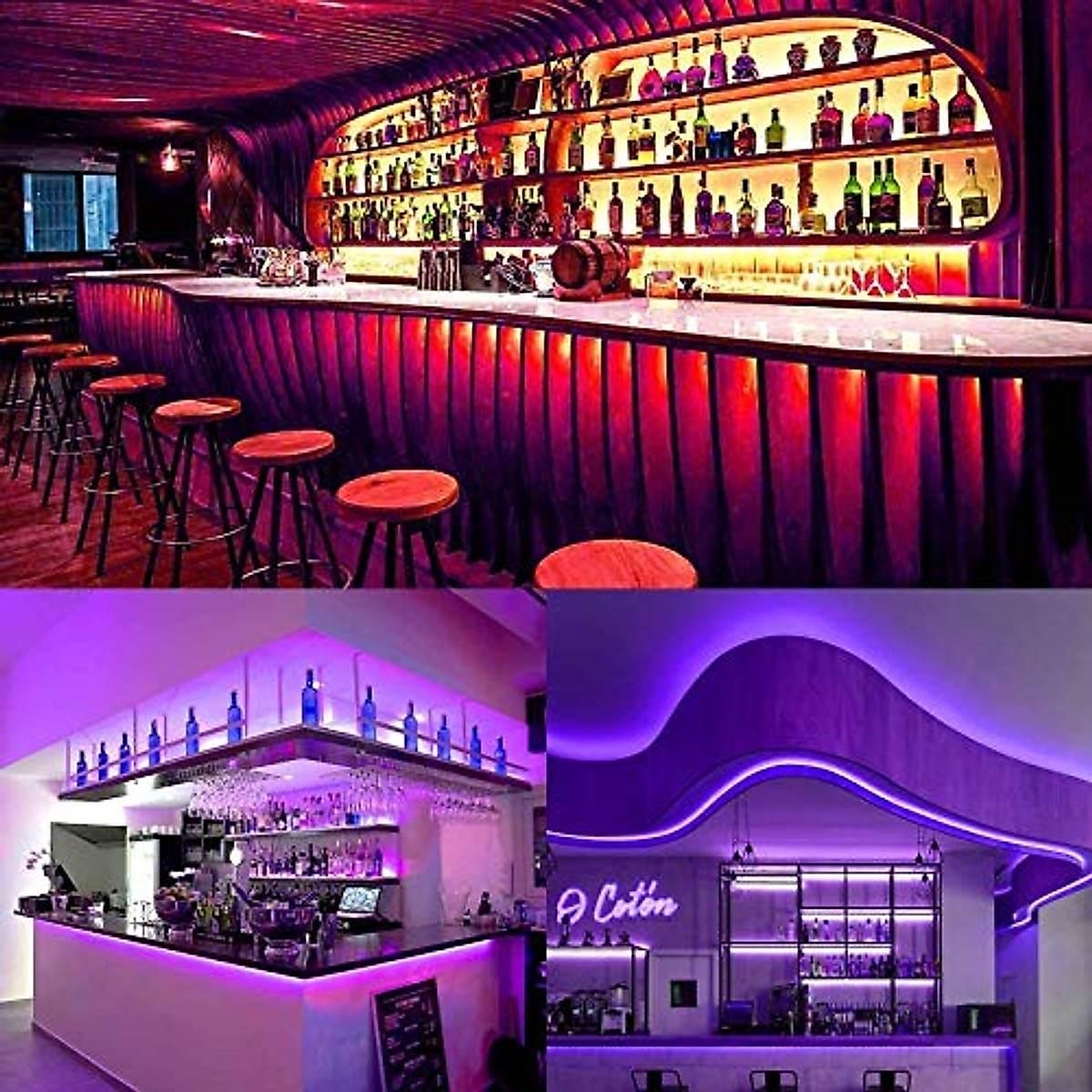 MINGER RGB LED Strip Lights, 16.4ft Color Changing Light Strips with Remote Controller, Protective Coating, 5050 LED and DIY Mode, Dimmable Full Light Strips for Bedroom, Room, Kitchen