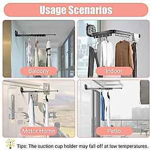 Clothes Drying Rack, Laundry Drying Rack, Wall Mounted Drying Rack, Collapsible Hanging Organize, Suction Cup Retractable Drying Rack Clothing for Balcony Laundry Bathroom