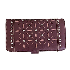 American Bling Concealed Carry Flower and Rhinestone Crossbody Purse and Wallet