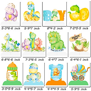 12pcs Dinosaur Party Honeycomb Centerpieces Dinosaur Baby Shower Decorations Dinosaur Themed Table Decorations for Dinosaur Themed Birthday Party Baby Shower Supplies