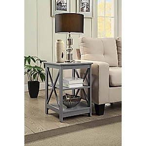 Convenience Concepts Oxford End Table with Shelves, Gray