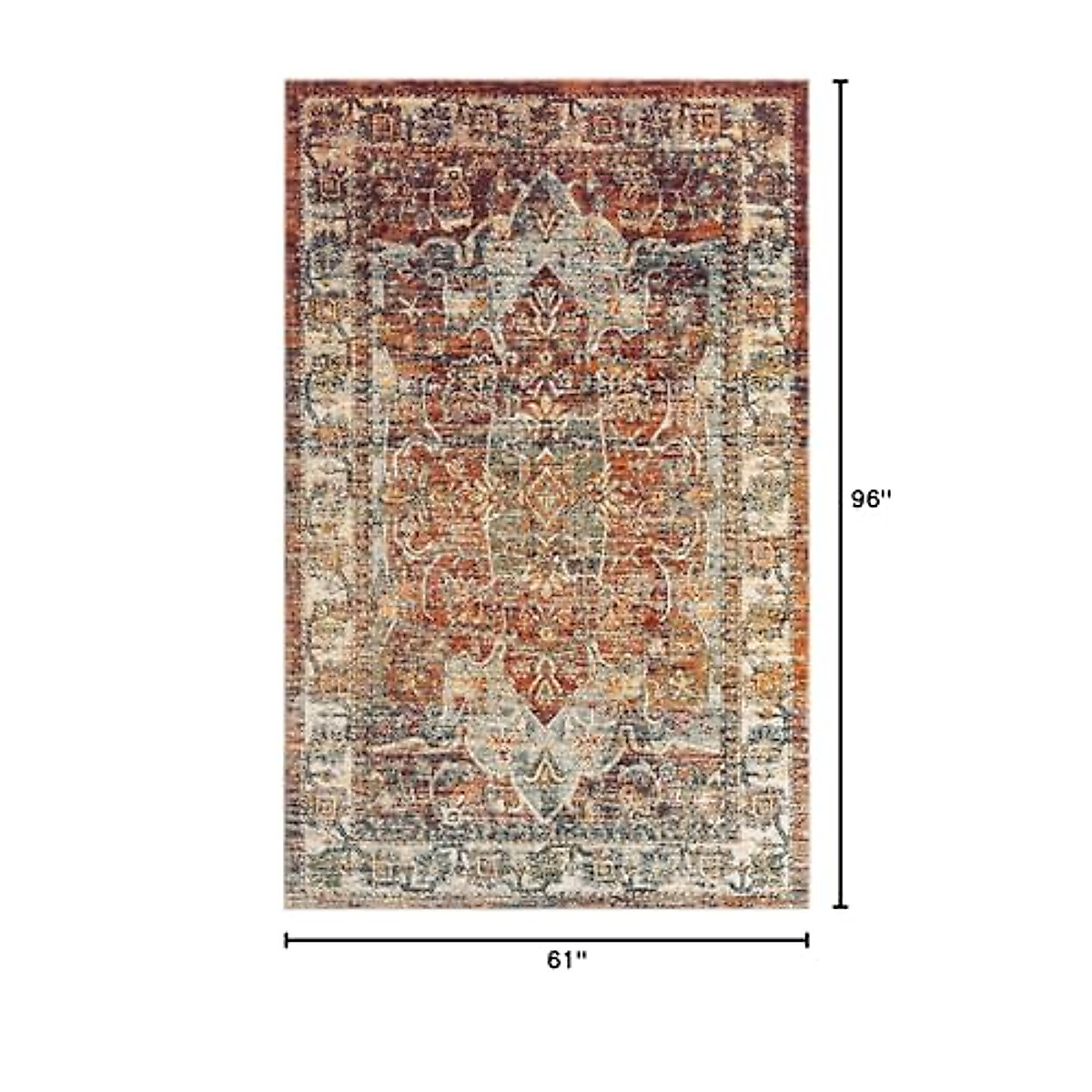 Unique Loom Isabella Collection Area Rug - Adjani (5' 1" x 8' Rectangle, Multi/ Beige)