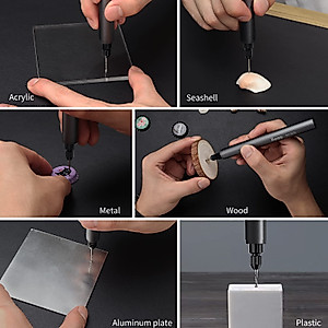 NOGARMY Mini Cordless Drill, Rechargeable Portable Power Drill, Multi-function Electric Hand Drill with 7 Drill Bits for DIY, Miniatures, Jewelry Making, Resin, Wood