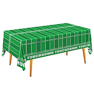 Gatherfun Football Theme Party Disposable Tablecloth Plastic Touchdown Table Cover for Birthday Party Football Party Games Decoration 54 X 108Inch 3 Pack