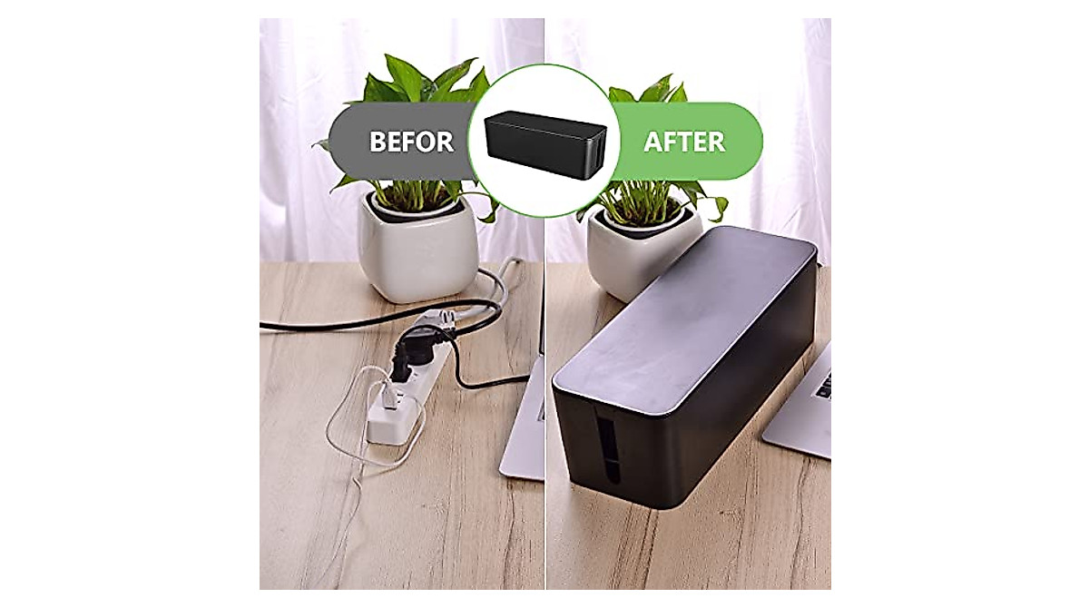 Large Cable Management Box for Home & Office - Keep Wires Tidy