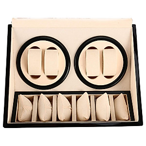 Homend Luxury 4+6 Automatic Watch Winder Deluxe Wooden Dual Automatic Motor Rotating Watches Display Storage Box