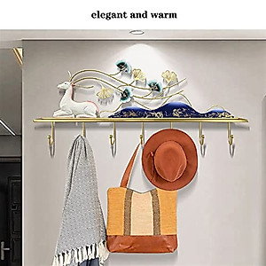 luckxuan Wall Hooks Coat Hooks Light Luxury Wall-Mounted Coat Rack, Creative Wall Coat Rack Hooks, Metal Entryway Wall Hooks for Living Room and Bedroom Heavy Duty Coat Hook (Size : CH)