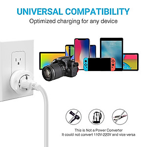 1 Pack Europe to US Plug Adapter, VINTAR European to US Plug Adapter, EU to US Plug Adapter, Europe to USA Travel Converter for Most of Europe EU Spain France Type C E F Plugs to US Power Adapter