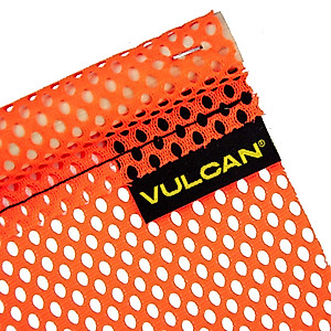 VULCAN Safety Flag with Dowel - Bright Orange - Jersey Mesh Construction - 18 Inch x 18 Inch - 4 Pack