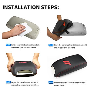 INTGET Center Console Cover for 2011-2020 Dodge Journey Accessories Leather Middle Armrest Cover Arm Rest Box Lid Protector Car Seat Box Cover for Dodge Journey