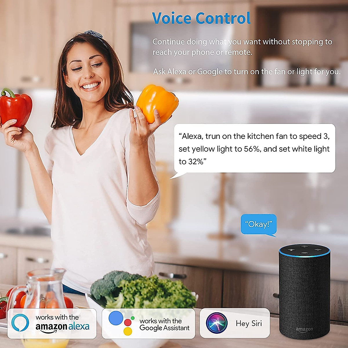 SMAAIR 52 Inch Smart Ceiling Fan with Lights and 10-speed DC Motor, Works with Remote Control/Alexa/Google Home/Siri, Dimmable LED Light (52 Inch, Black/Gold)