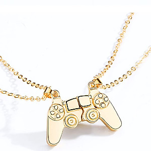 COLORFUL BLING Magnetic Game Controller Necklaces Punk Matching Friendship Necklace Game Console Couple Necklace for Couples or Best Friends-B
