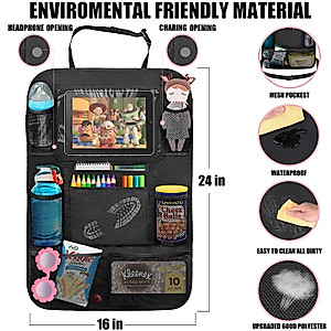 DevSatya Backseat Car Organizer Kick Mats back seat storage bag and 9 Storage Pockets, Travel Accessories for Kids,Toddlers(2 Pack)…