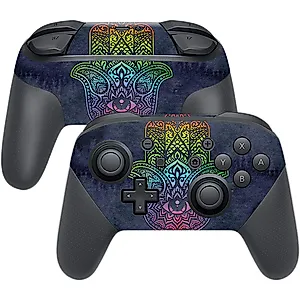 MightySkins Skin Compatible with Nintendo Switch Pro Controller - Rainbow Hamsa | Protective, Durable, and Unique Vinyl Decal wrap Cover | Easy to Apply, Remove, and Change Styles | Made in The USA