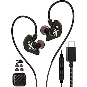 APETOO Sports USB C Headphone Wired Earbuds with Mic Hi-Res DAC,Noise Cancelling Earphones in-Ear Headset Earhooks for Samsung S22 S21 Ultra 5G S20+ S20FE Z Flip4 Fold4,Pixel 7 6 6a 5 4XL,Oneplus 10T