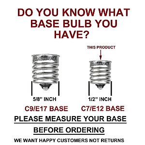 Novelty Lights Christmas Replacement Bulbs - Outdoor Individual Bulbs For Events, Holiday Parties, Patios, And More - C7/E12 Candelabra Base, 5 Watt Lights (Clear, 25 Pack)