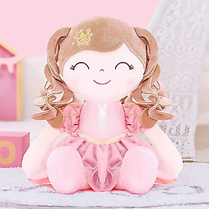 Gloveleya Dolls Baby Girl Gifts Soft Plush Doll Pink Crown Princess 14"