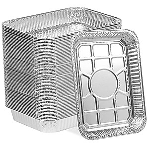 SHINESTAR 60-Pack Drip Pans for Weber, Grill Accessories for Weber Genesis, Spirit, Q Series, Disposable Aluminum Foil Grease Tray Liners, 8.5 x 6 Inch