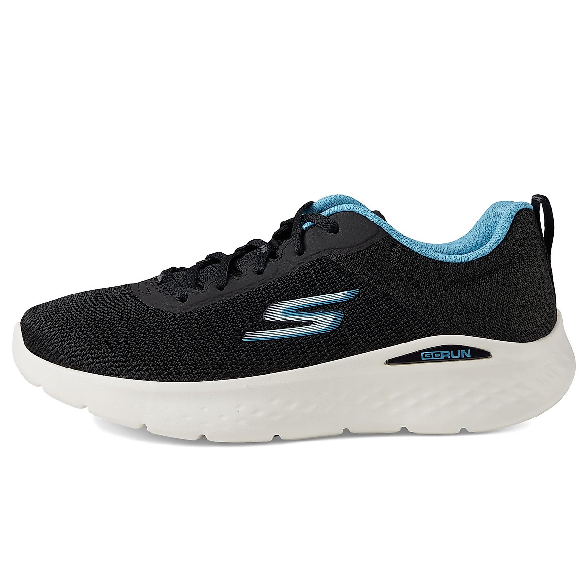 Skechers womens Go Run Lite - Quick Stride Sneaker, Black/Aqua, 7.5 US