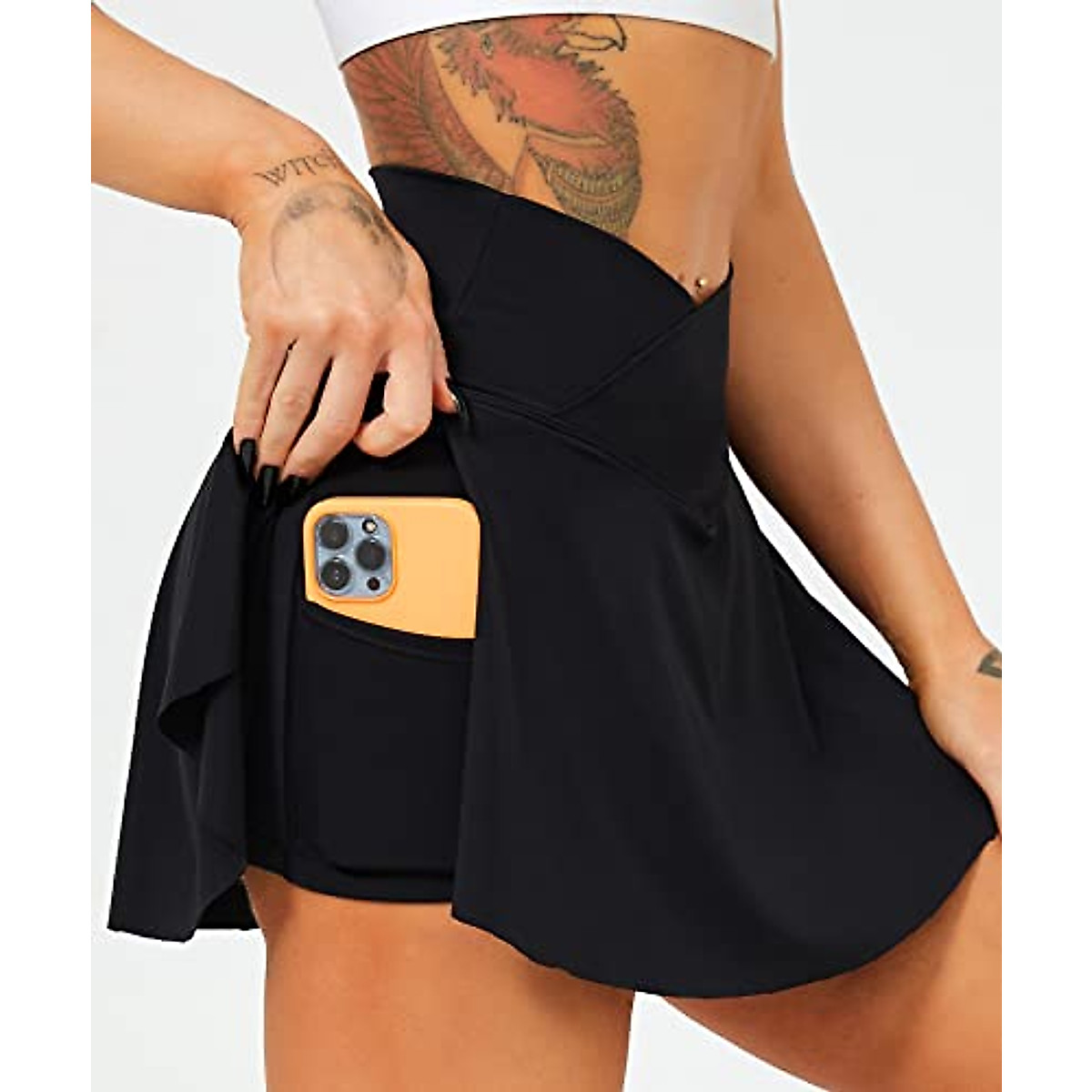 Navneet Women Tennis Skirts with Pockets High Waisted Golf Skirts Athletic Skorts Pleated Mini Skirt Workout Sport Pickleball, Black, M