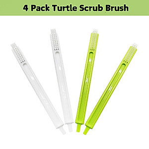 SEZDEKI 4Pcs Turtle Tortoise Cleaning Brush Remove Aquatic Mud Dirt & Contaminants from Tortoises Shells & Promoting Shell Health Turtle Tank Accessories Aquarium Cleaning Tools Kit (4 Pcs)