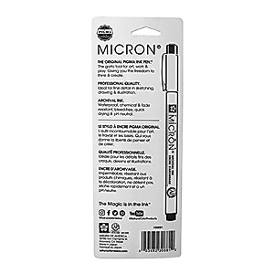 Sakura 30881 Pigma Micron Blister Card 08 Ink Pen, 0.50-mm, Black