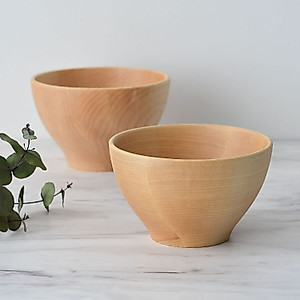 365methods Natural Wood Maple Rice Bowl, Bowl, M, 5.5 inches (14 cm)