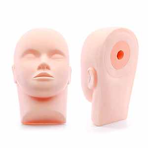 Foraineam 4-Pack Practice Training Head Rubber Cosmetology Mannequin Doll Face Head For Eyelashes Makeup Massage Practice