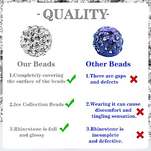 100pcs 10mm Rhinestone Clay Beads for Crafting - Ice Collection Baseball Bling Style, Round Shamballa Disco Ball Design, Fancy Sparkle for DIY Necklace Jewelry Making Christmas Decorations (White)