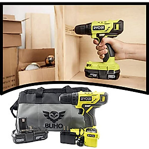 Ryobi Drill Kit Bundle, 18-Volt ONE+ Cordless 3/8 in. Drill/Driver with 1.5 Ah Battery, Charger and Buho Tool Bag