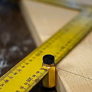 Clarke Brothers Stair Gauge – 2pcs Stair Tread Gauge for Conventional Framing Square or Carpentry Square – Heavy-Duty Brass Stair Gauge Set – Large Knob Size – Long Brass Body