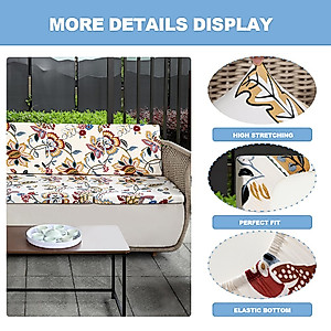 NILUOH 12 Pcs Patio Cushion Covers Stretch Outdoor Sofa Couch Cushion Covers, Waterproof Replacement Patio Cushion Covers for Outdoor Chair Furniture Protector, Covers Only, 20-27 Inch