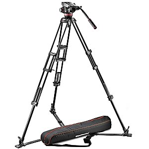 Manfrotto MVH502A,546GB-1 Professional Fluid Video System with Aluminum Tripod and Ground Spreader (Black)
