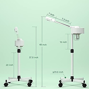 Professional Facial Steamer, Loxey Face Steamer with Adjustable Nozzle and Stronger Nano Ionic Hot Mist for Facial Deep Cleaning for Professional Beauty Salon or Home Use.(White)