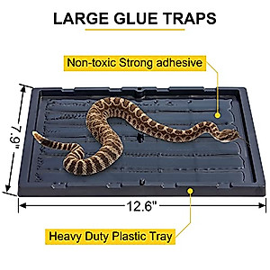 Jifeineng 2 PCS Extra Large Snake Mouse Super Glue Traps Heavy Duty Baited Extra Strength Rat Sticky for Indoor Home Garage Garden