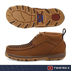 Twisted X Men's Chukka Driving Moc, Moc Toe with CellStretch, Clay & Cocoa, 10.5 M