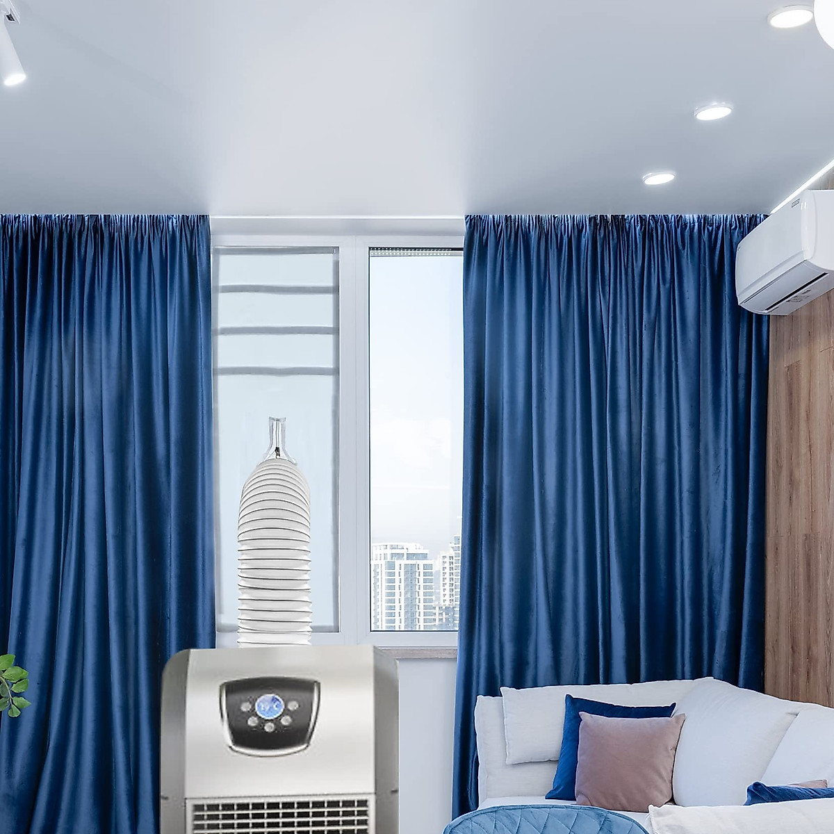 Boqon Portable AC Window Seal Kit Adjustable Air Conditioner Window Vent Kit, No Drilling, Waterproof, Easy to Install with Zip and Adhesive Fastener (25X56~92cm)