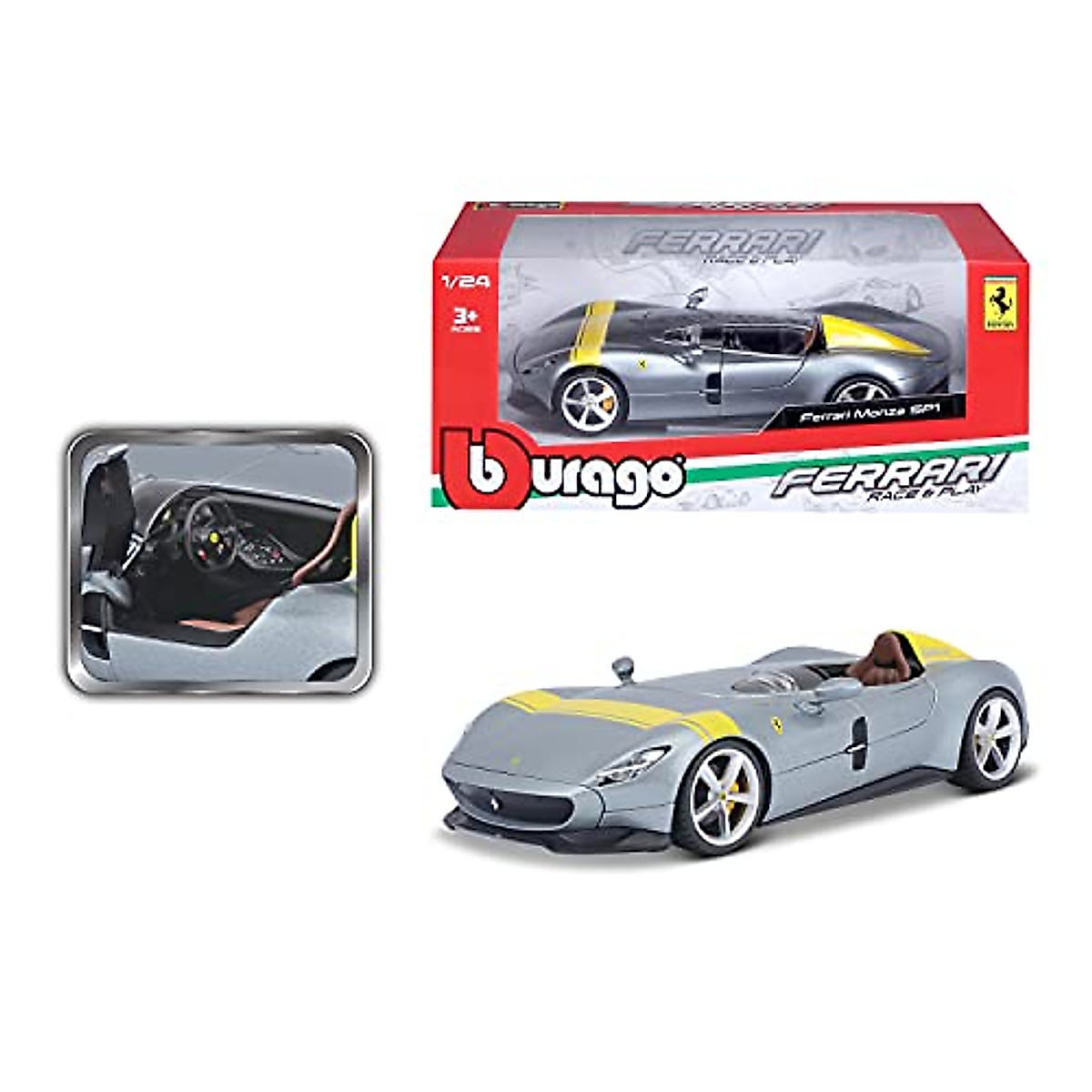 Bburago 1:24 R&P Ferrari Monza SP-1 - Grey