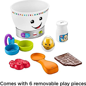 Fisher-Price Laugh & Learn Baby Learning Toy Magic Color Mixing Bowl With Pretend Food Music & Lights For Ages 6+ Months