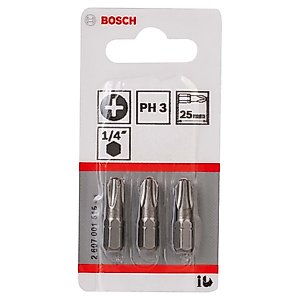 Bosch 2607001515 Screwdriver Bit PH3 XH 25mm 3 Pcs