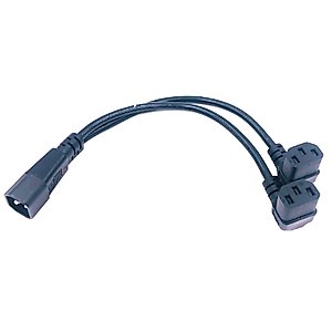 IEC 320 C14 to 2 x C13 90 Degree Power Cord PDU UPS Power Supply Extension Cord