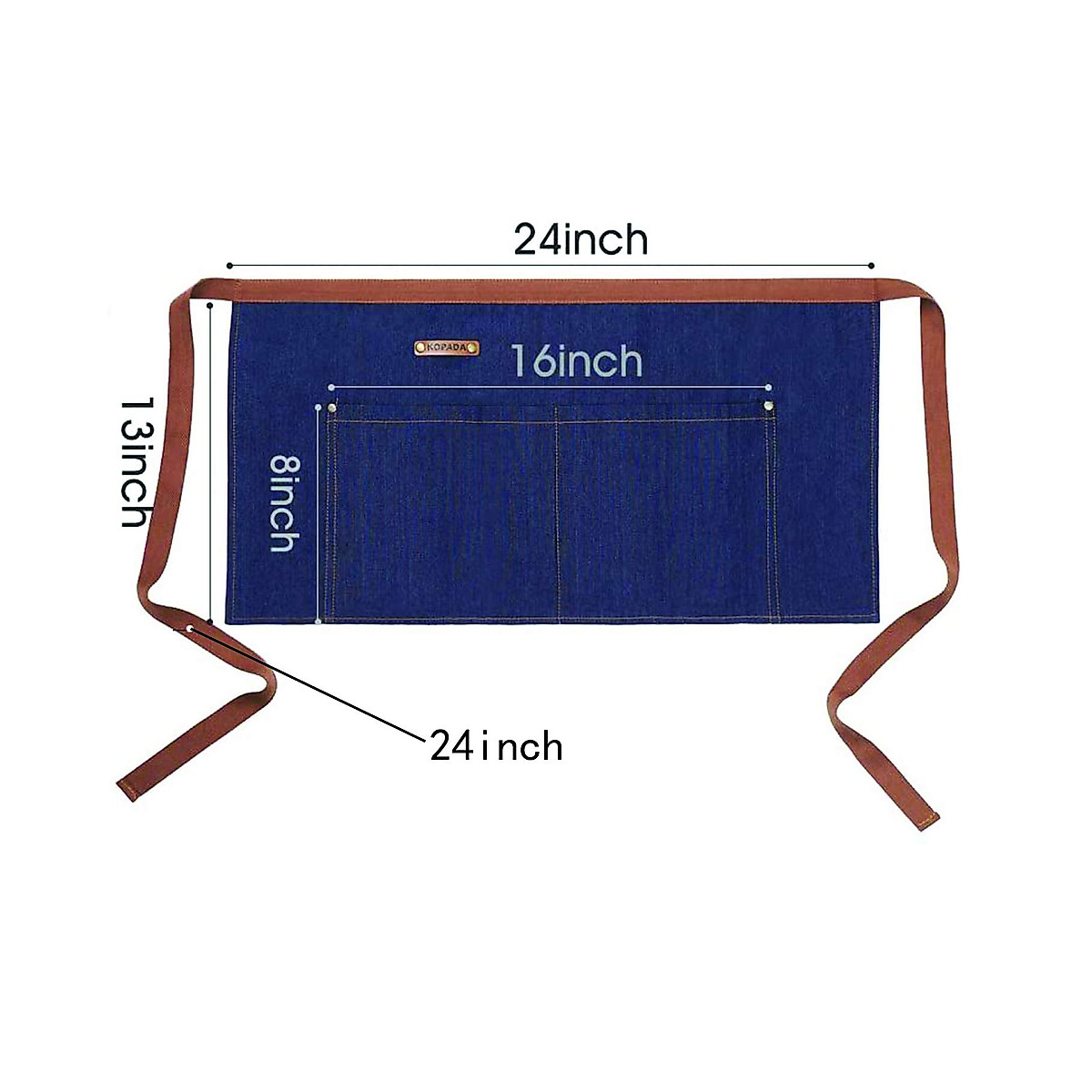 KPD 2 Pack Blue Unisex Waist Denim Aprons for Home and Kitchen,Chef Denim Apron For Waitress Half Short Aprons Restaurant For Women Men Serve