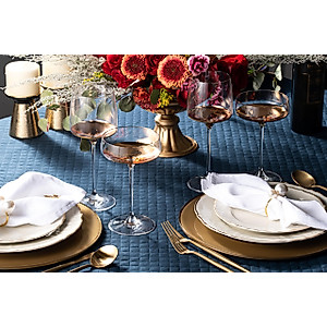 Barski - Handmade Glass - Wine Goblat - Decororated And Dipped in 20 K gold on the bottom - 16 oz. - Gift Boxed - Made in Europe - Set of 4