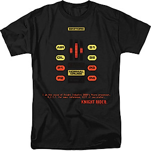 Knight Rider Kitt Console Unisex Adult T-Shirt, Black, Large