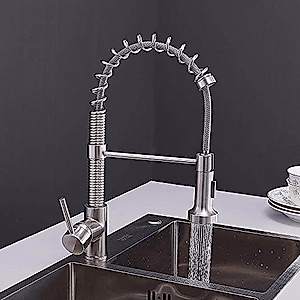 Spring Pull Out Kitchen Faucet Nickel Pull Down Kitchen Sink Faucet Luxury Hot & Cold Total Brass Kitchen Mixer tap Black
