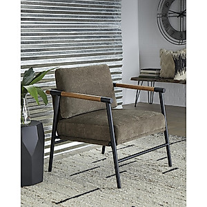 Signature Design by Ashley Amblers Modern Accent Chair with Metal Base, Brown & Black