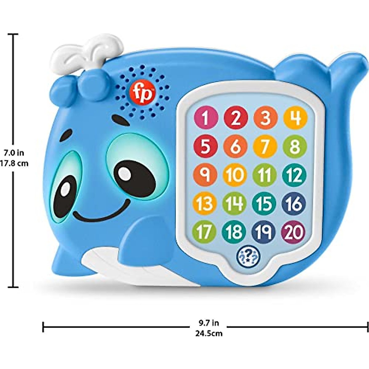 Fisher-Price Linkimals Toddler Learning Toy 1-20 Count & Quiz Whale with Interactive Lights & Music for Ages 18+ Months