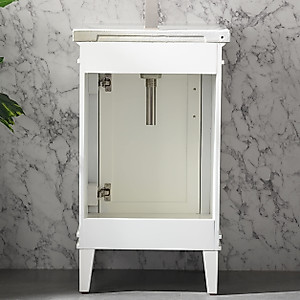 UrbanFurnishing.net Avery 20" Single Bathroom Vanity with Porcelain Top - White
