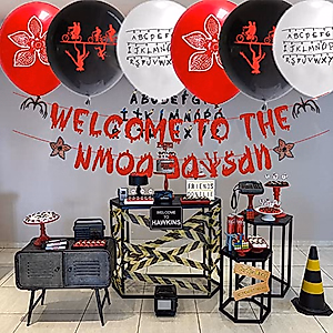 Stranger Party Supplies Welcome To The Upside Down Banner Plus Cake Topper and Latex Ballons for Stranger Party Decorations